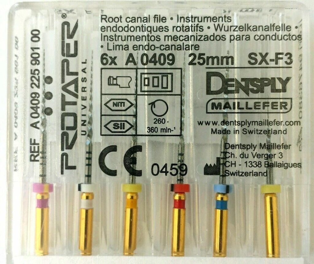 Dentsply Rotary ProTaper Universal Engine NiTi Files 25 mm SX-F3 ...